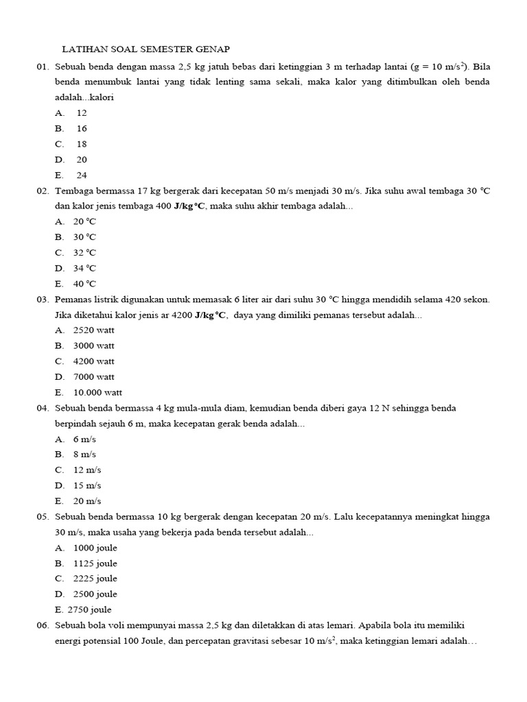 Latihan Soal Semester Genap | PDF
