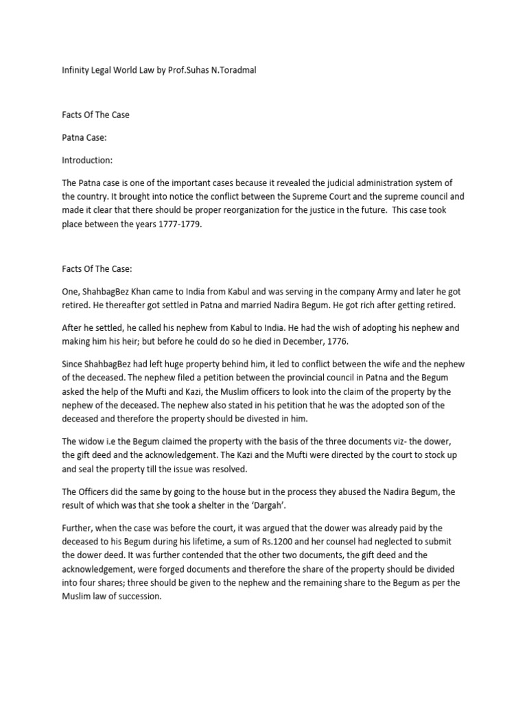 Infinity Legal-Patna Case Lagal and Consti | PDF | Justice | Crime & Violence