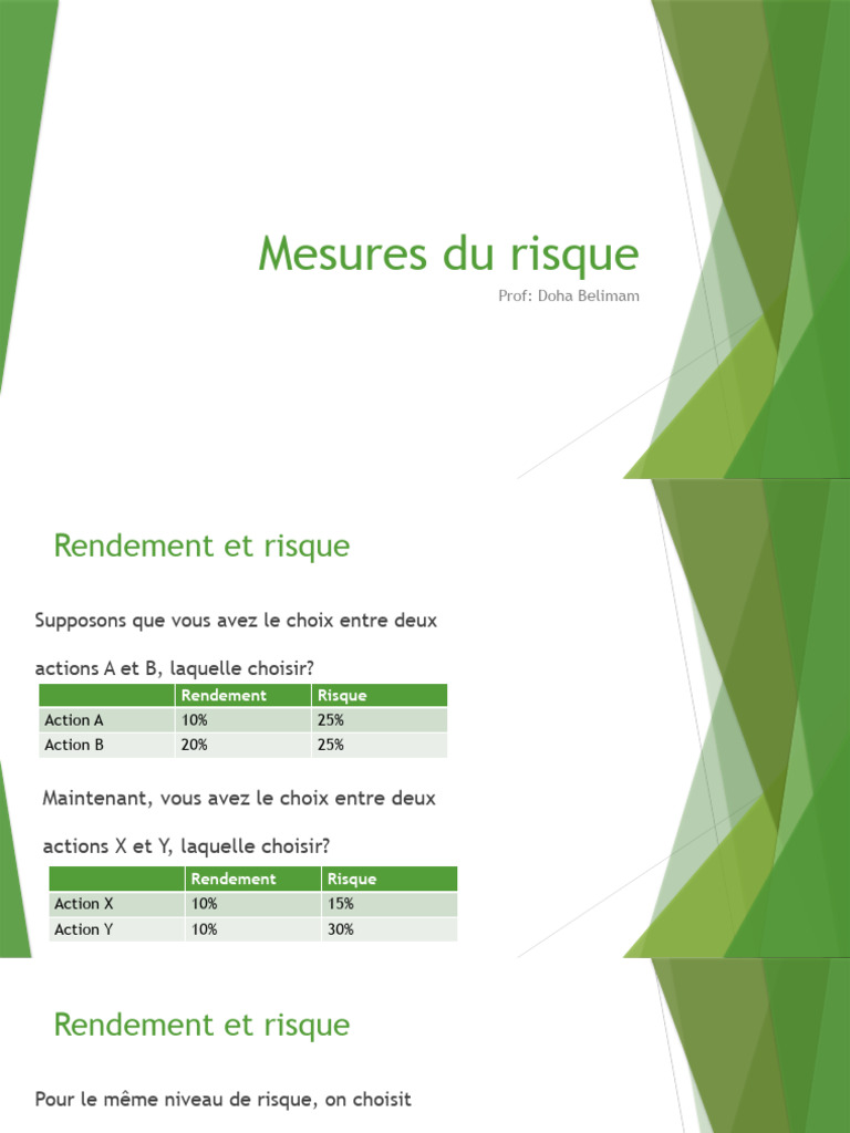 Mesures du risque en investissement | PDF | Utilité (économie ...