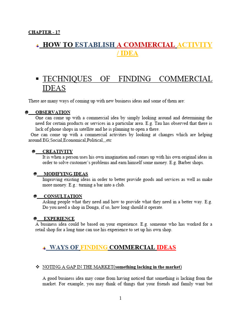 Chapter 17 How To Establish Commercial Activity (2) 2 | PDF ...