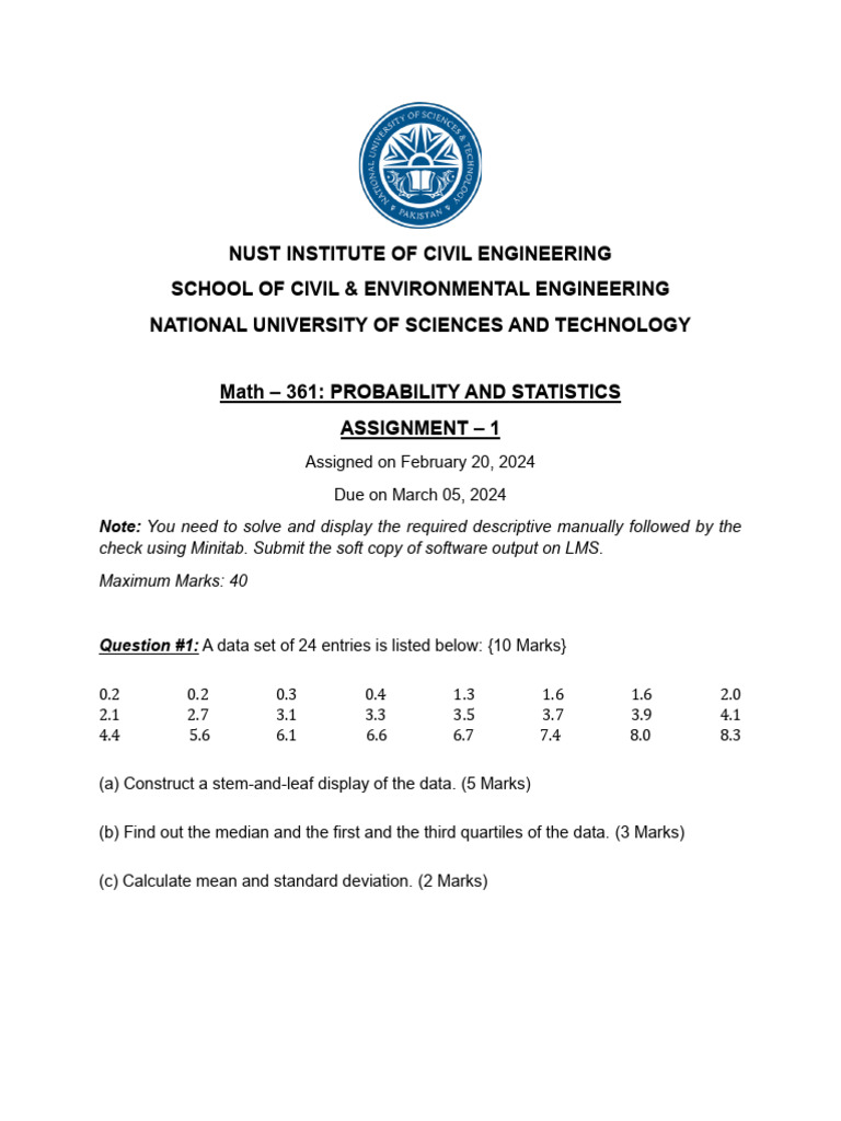 Math 361 Assignment #1 | PDF