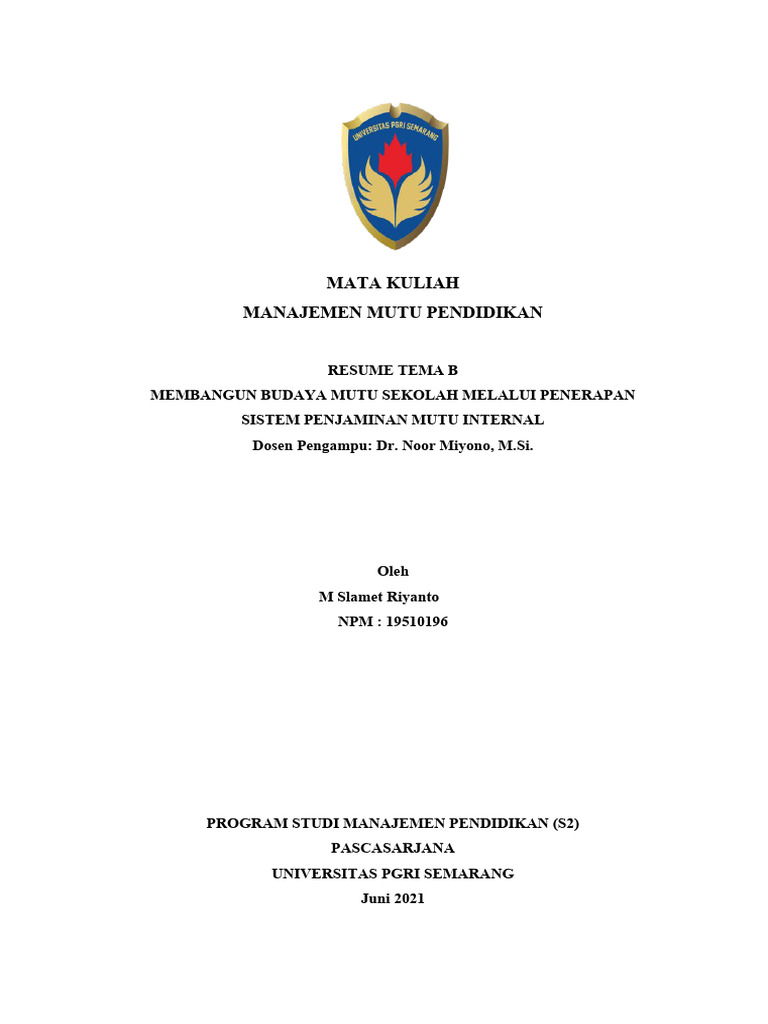 M Slamet Riyanto - Resume B | PDF
