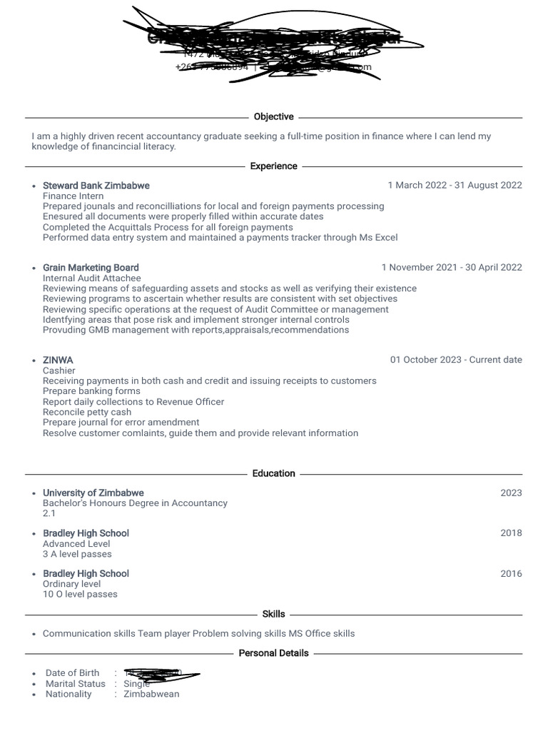 CV Sample 2 | PDF | Audit | Internal Audit
