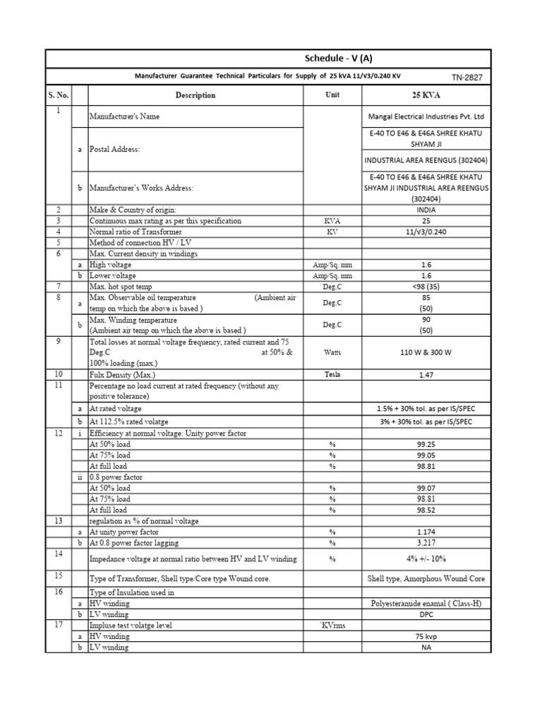 25 KVA 1Ø LV BOX WITH METER BOX TN-2827 | Download Free PDF | Electric ...