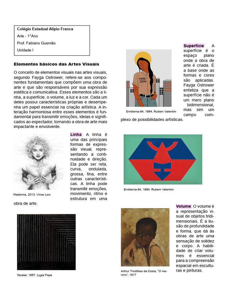 Apostila Elementos Visuais | PDF | Cor | As artes
