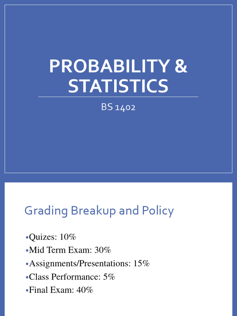 Probability and Statistics Course Overview | PDF | Sampling (Statistics ...