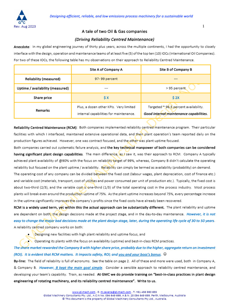 Reliability Centred Maintenance-1 | PDF | Reliability Engineering | Return On Investment