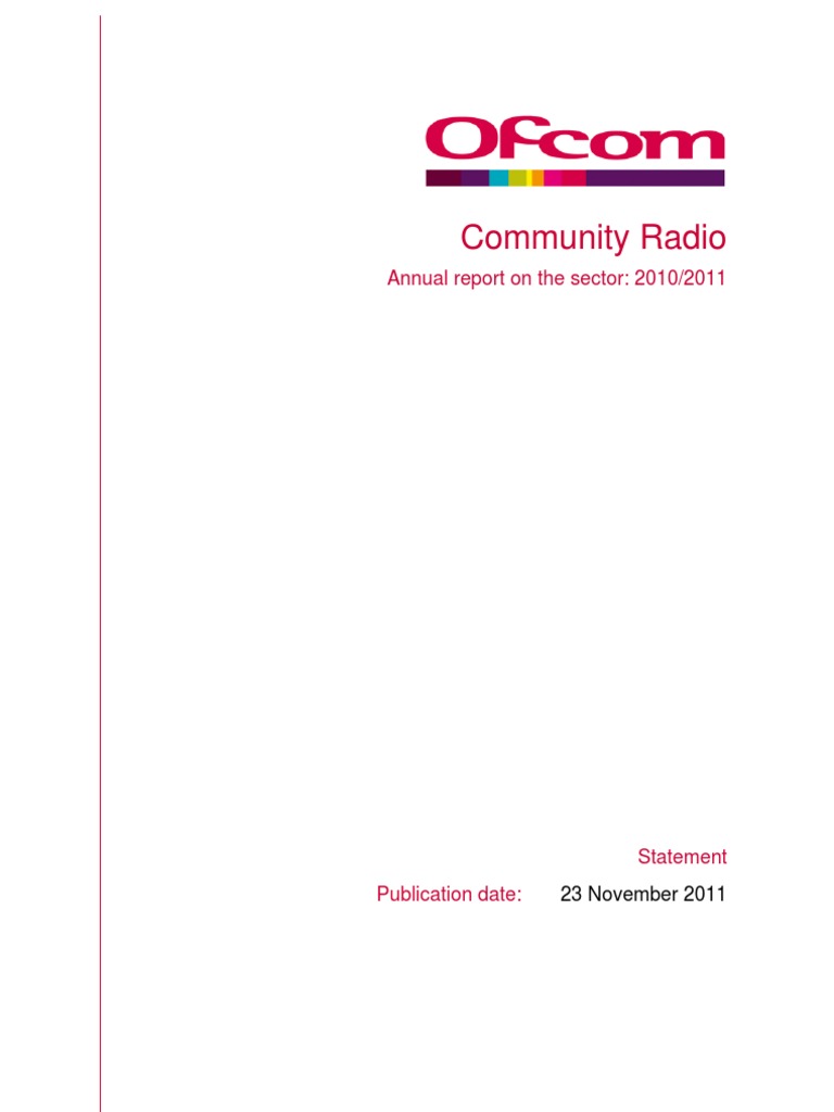 OFCOM - Annual Report On The Sector 2010/2011 | PDF ...