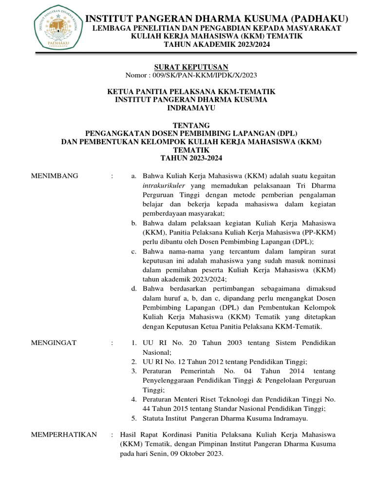 SK DPL Dan Kel Per Desa | PDF