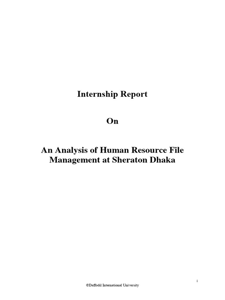 An Analysis of Human Resource File Management at Sheraton Dhaka | PDF ...