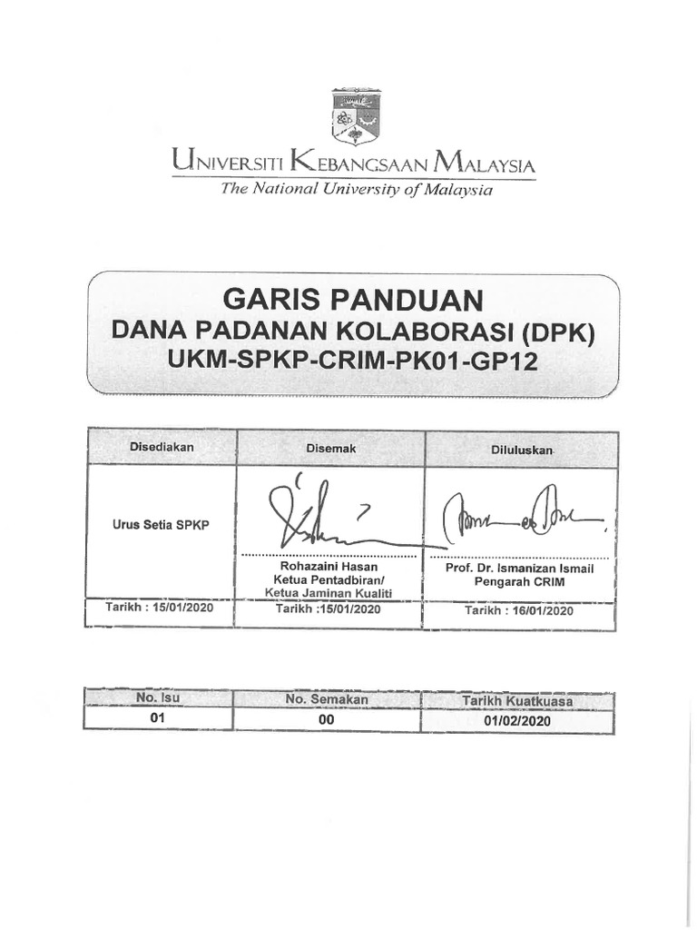 GARIS PANDUAN DPK (1) | PDF