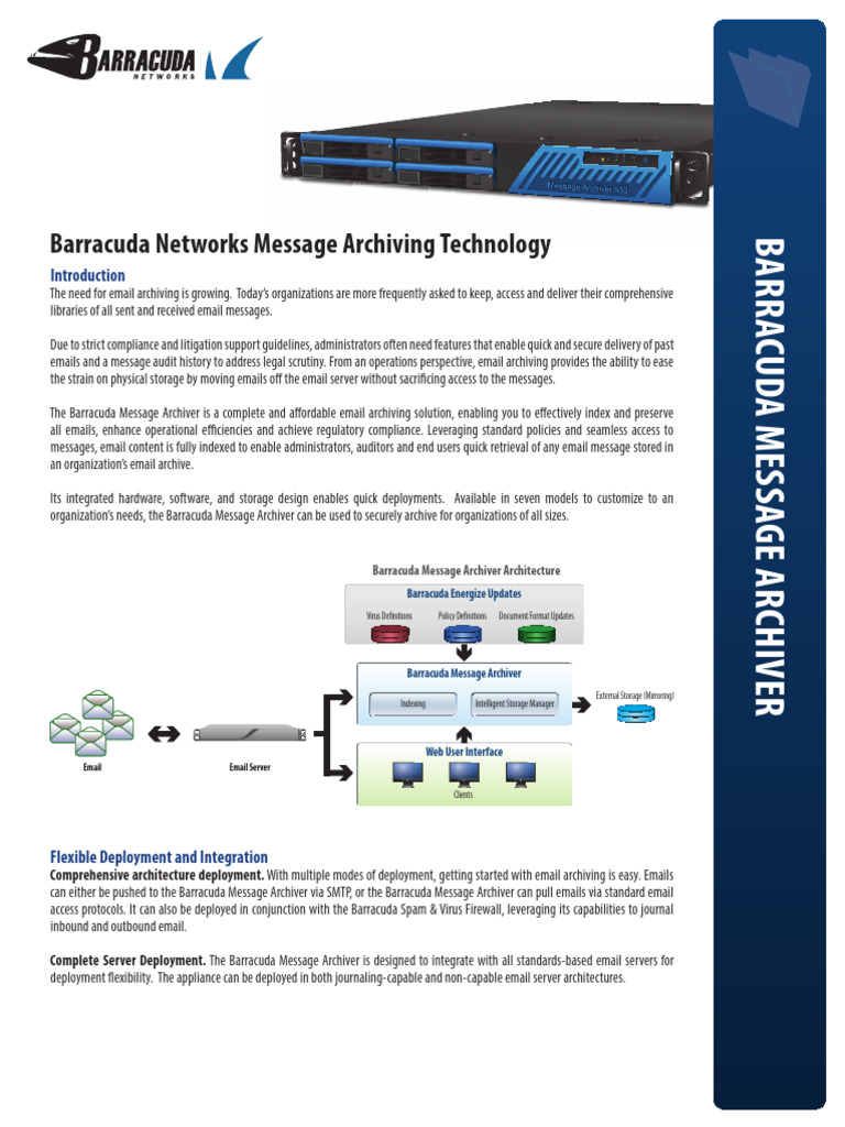 Barracuda Message Archiver TDS US | PDF | Microsoft Outlook | World ...