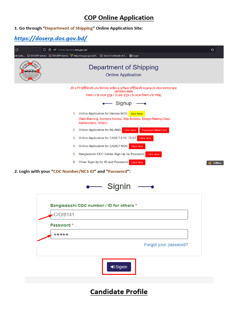 COP Online Application Process Guide | PDF | Multiple Choice