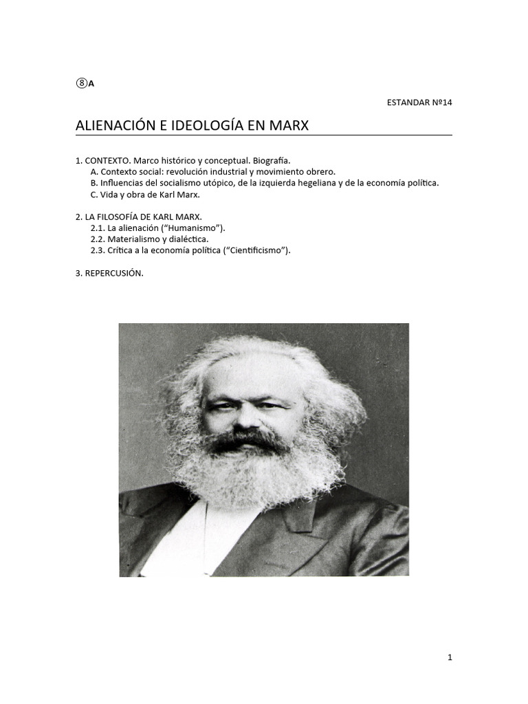 Filosofía: Alienación e Ideología en Marx | PDF | Karl Marx | La teoría ...