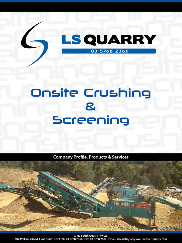 LS Quarry - Crushing Screening Brochure | PDF | Risk | Truck