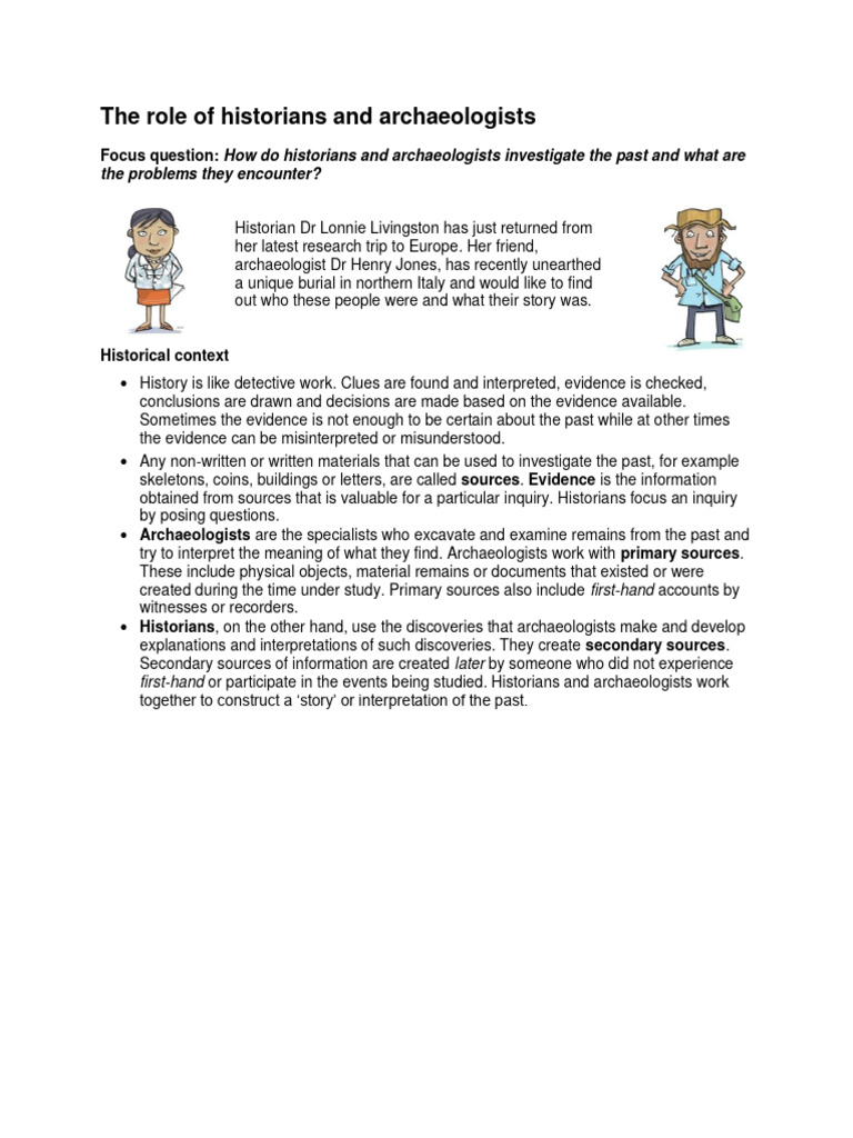 The Role of Historians and Archaeologists | PDF | Archaeology | Historian