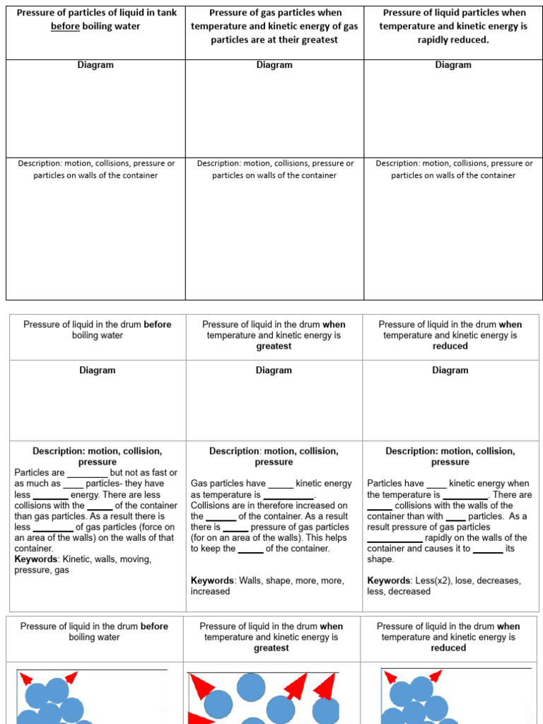 Year 7 Gas Pressure Worksheet | Download Free PDF | Gases | Temperature