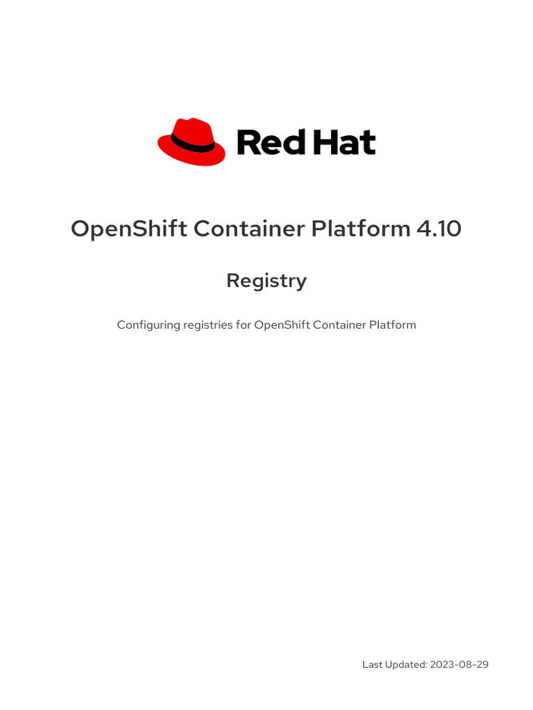 Openshift - Container - Platform 4.10 Registry en Us | PDF | Computing ...
