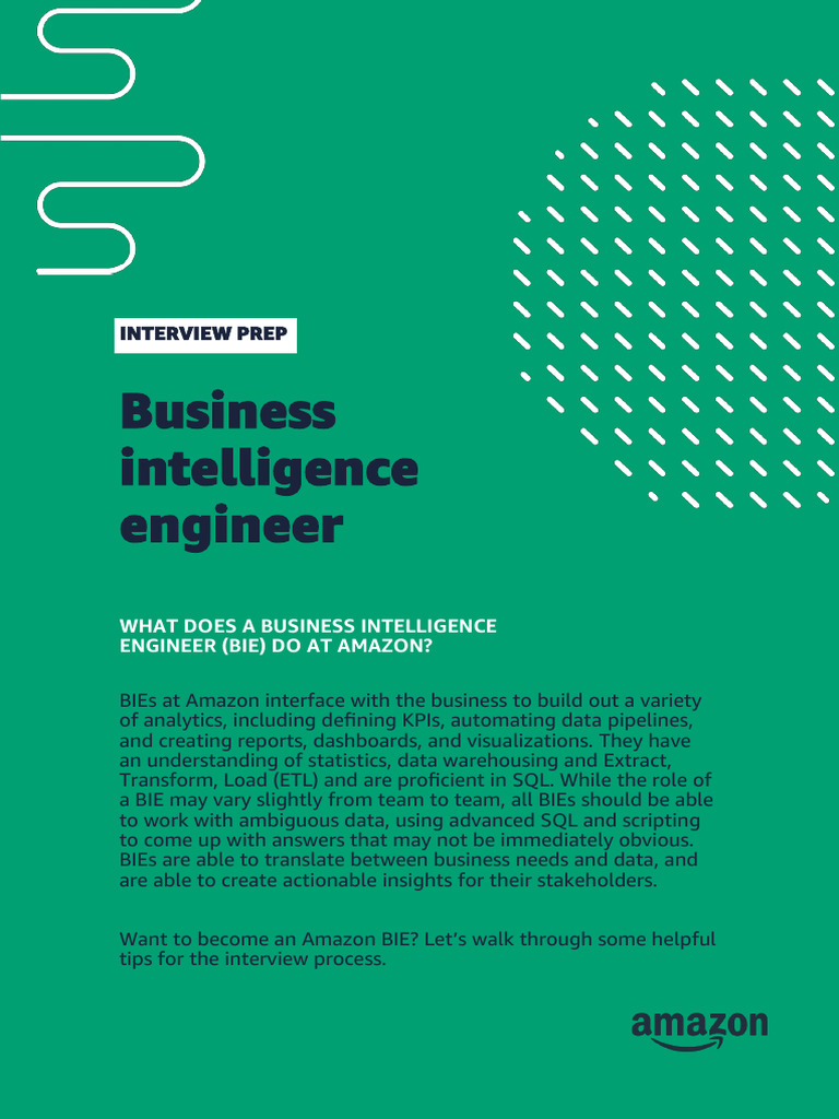 Amazon Bie Interview Preparation Guide Pdf Analytics Data