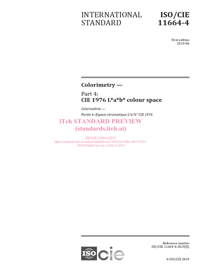 Iso Cie 11664 4 2019 | PDF | International Organization For ...