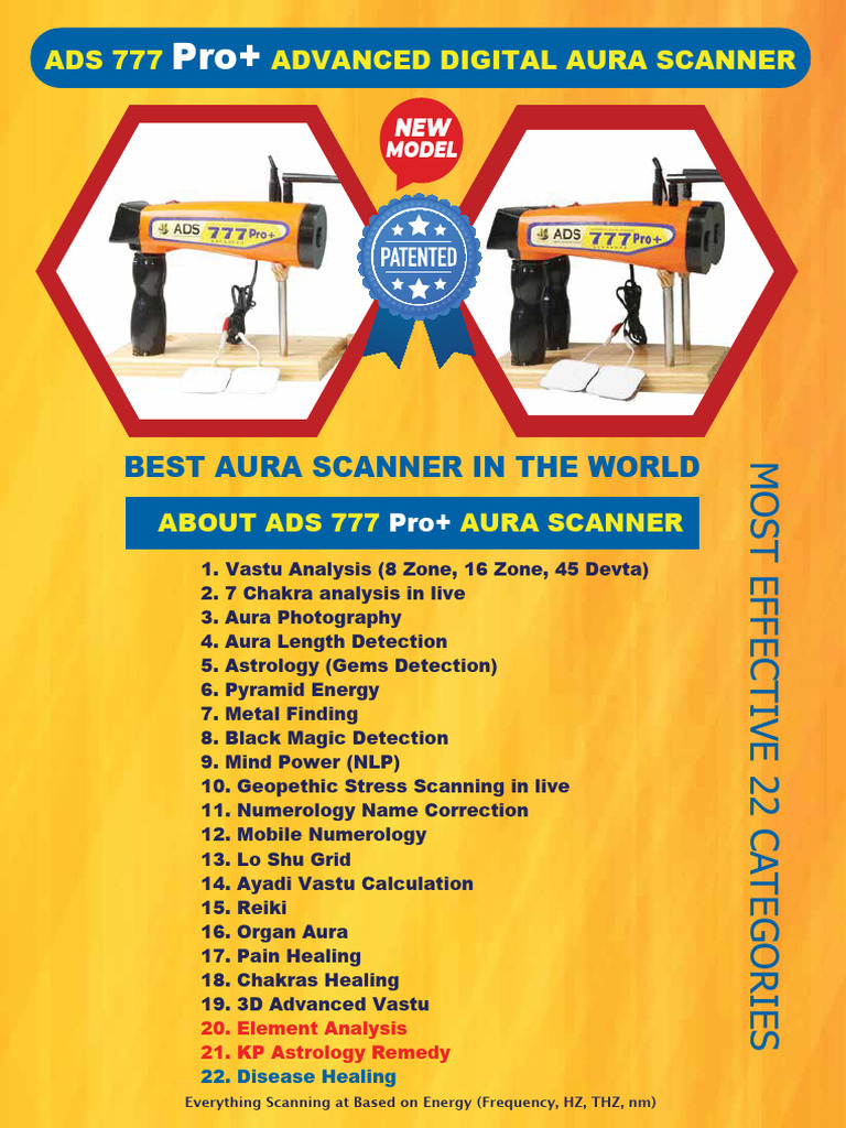 Ads 777 Pro Digital Aura Scanner Final | PDF | Cancer | Carcinoma