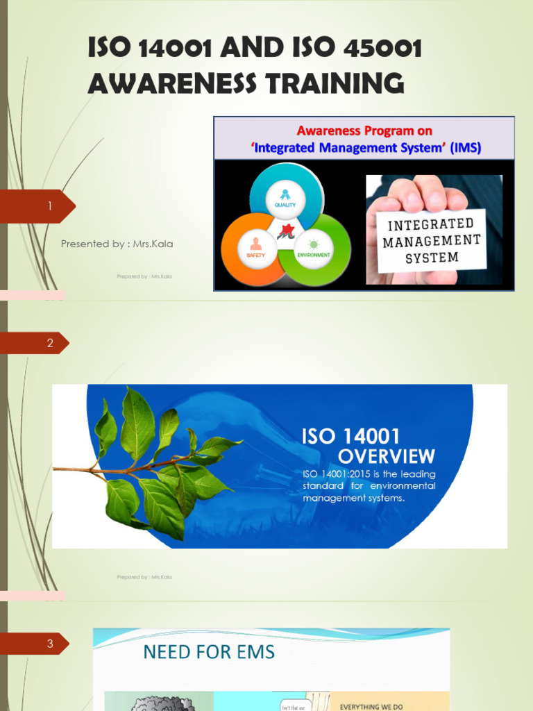 Intergrated ISO 14001 and ISO 45001 Awareness Training | Download Free PDF | Risk | Occupational ...
