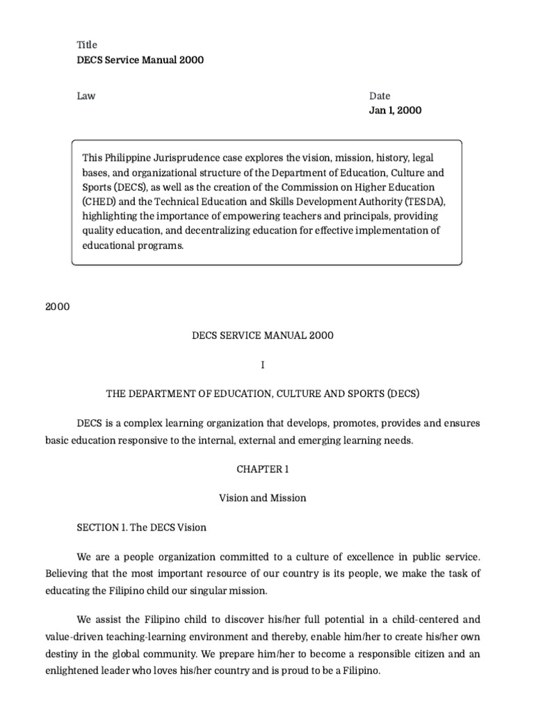 DECS Service Manual 2000 | PDF