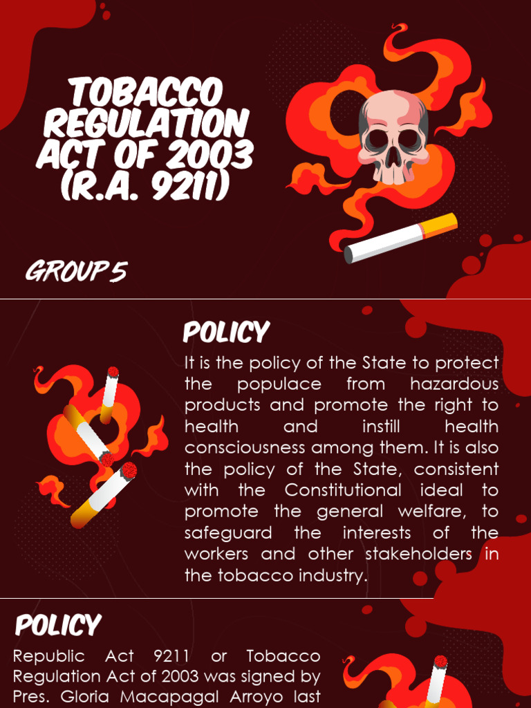 Tobacco Regulation Act of 2003 | PDF | Tobacco Smoking | Addiction