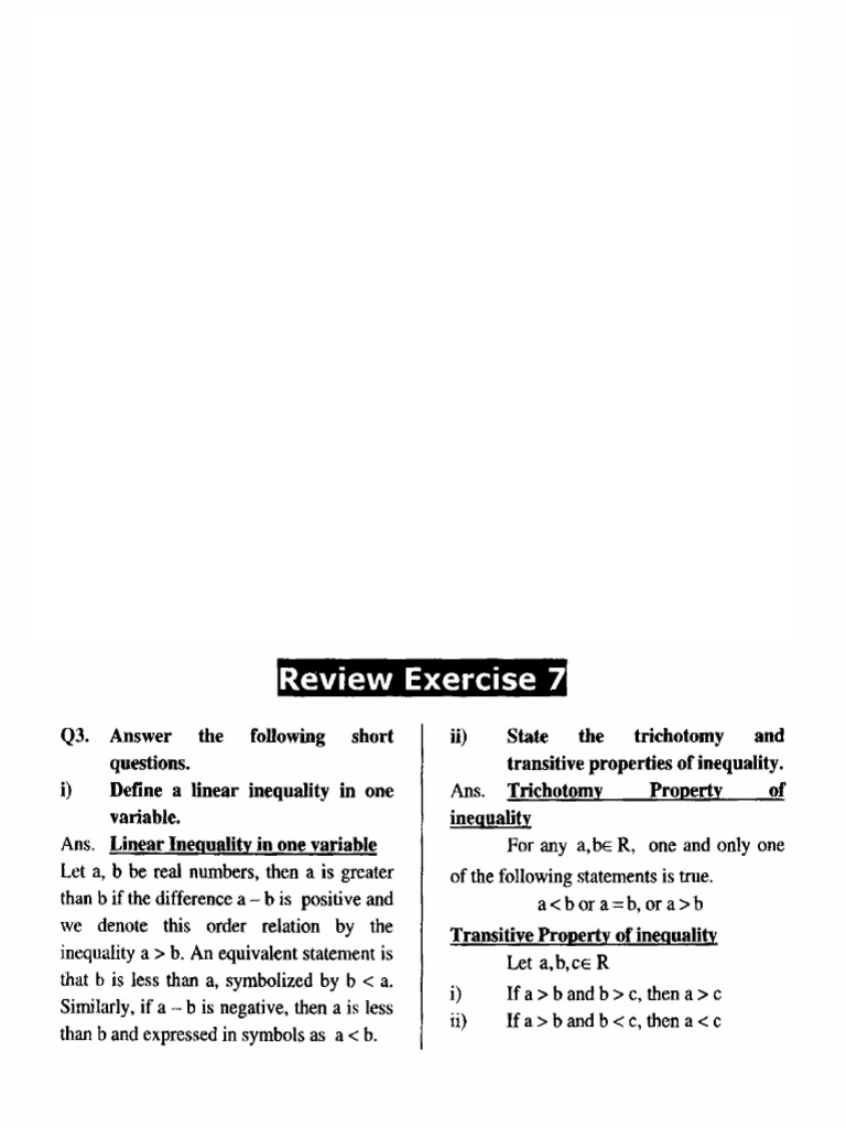 Math Ch7 Review Exercise | PDF
