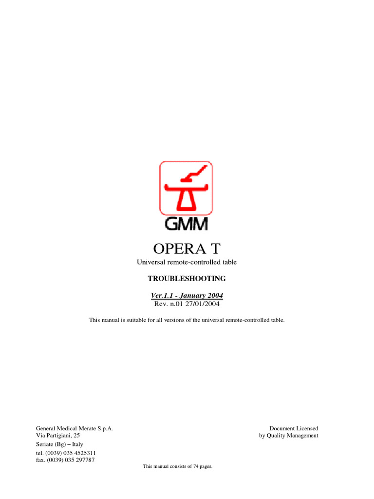 GMM Opera TTroubleshouting | PDF | Power Supply | Fuse (Electrical)