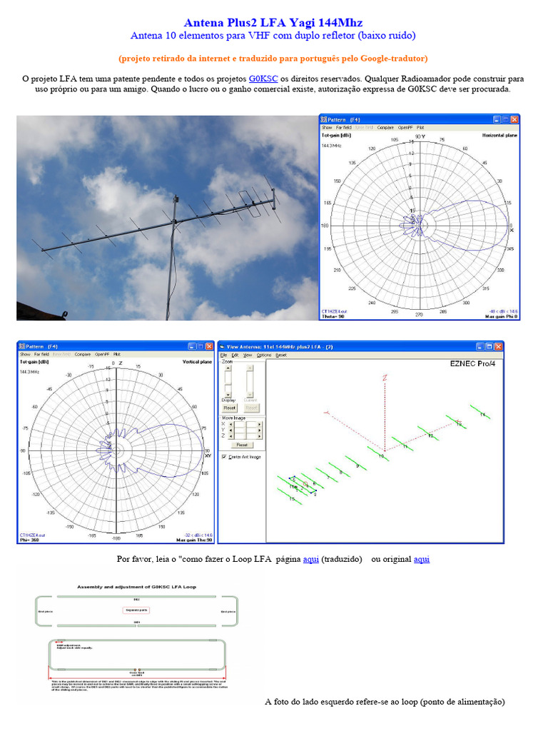 Antena Yagi 22elem duplo refletor VHF | PDF | Eletrônicos | Espectro eletromagnético