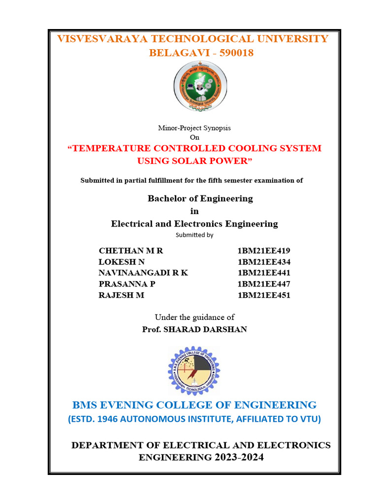 Tempertaure Controlled Cooling System Using Solar Power | PDF ...
