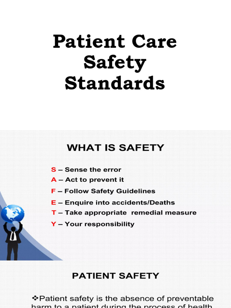 Patient Care Safety Standards | PDF | Nursing | Patient