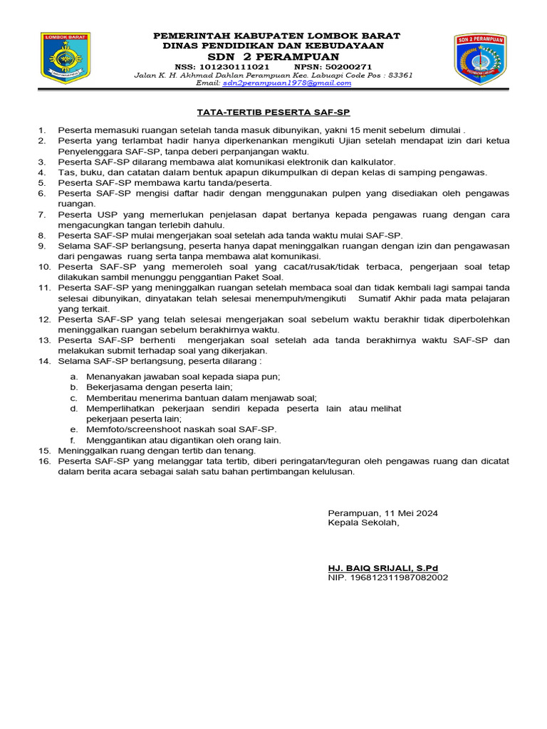 Tata Tertib SASP 2024 | PDF