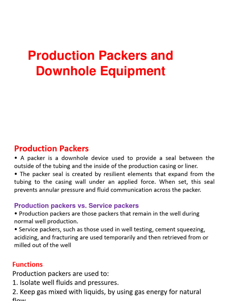 2d Production Packers and Downhole Equipment M B | PDF | Casing (Borehole) | Pipe (Fluid Conveyance)