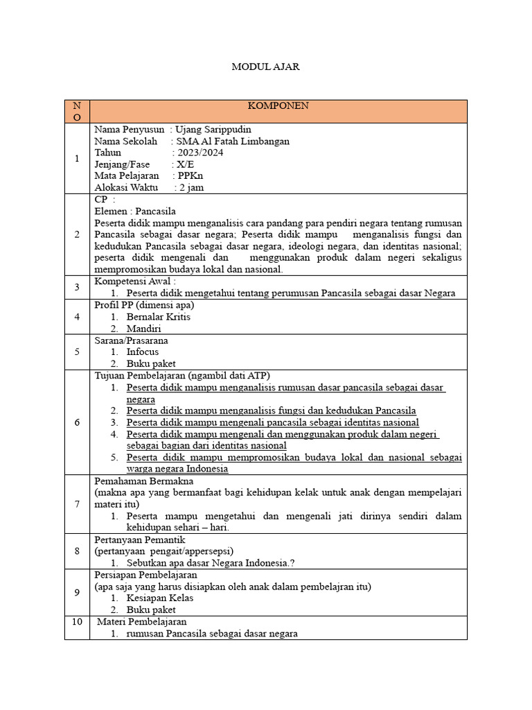 Membuat - MODUL AJAR | PDF