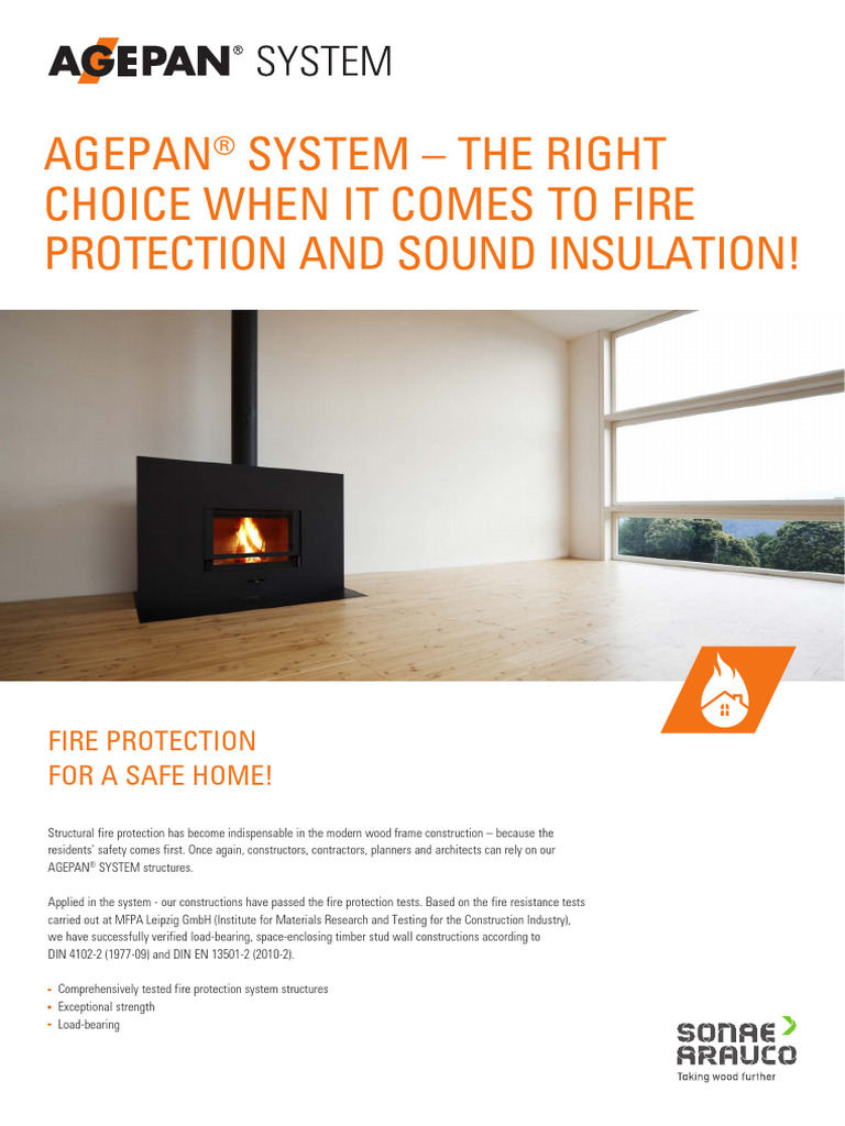 AGEPAN Infoblatt Fire and Soundinsulation EN | PDF | Drywall | Building