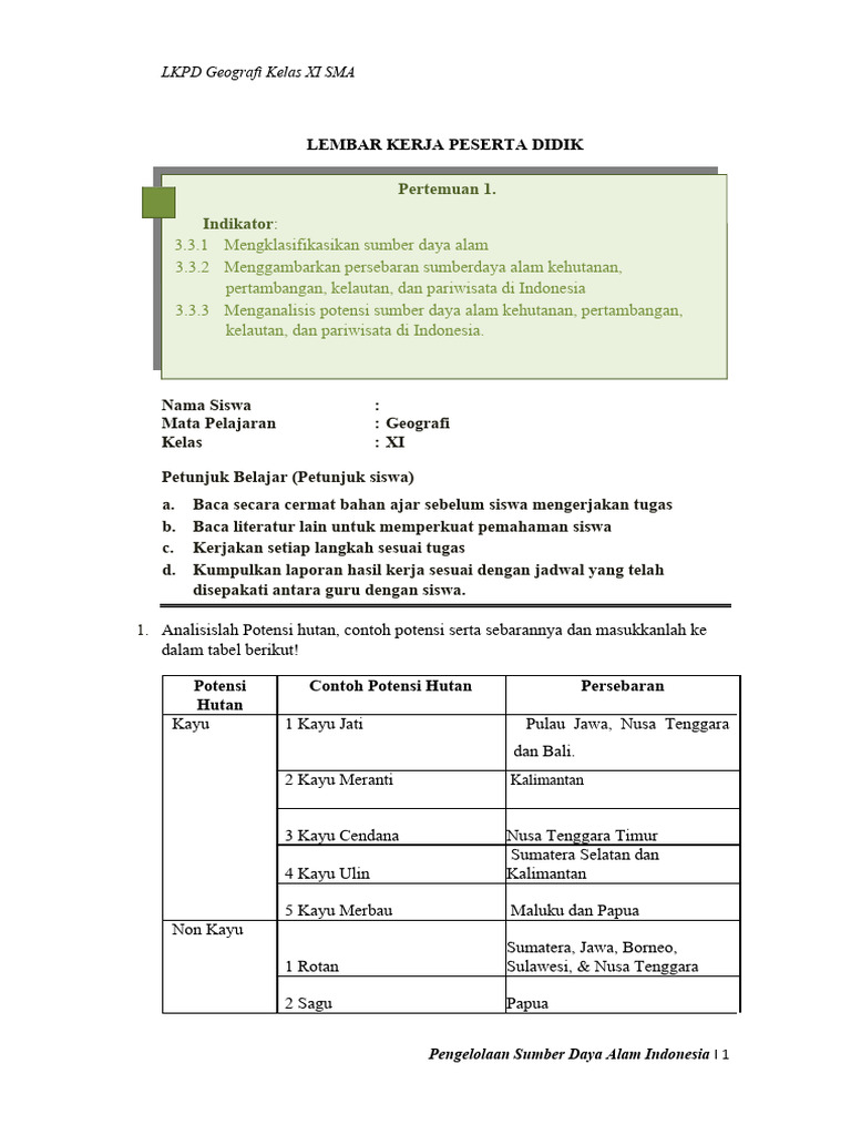 3.3 LKPD Pengelolaan Sda | PDF