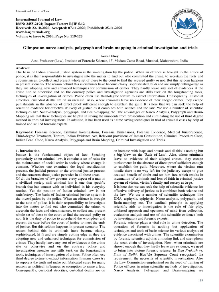 Brain Mapping in Criminal Investigations | PDF | Polygraph | Forensic ...