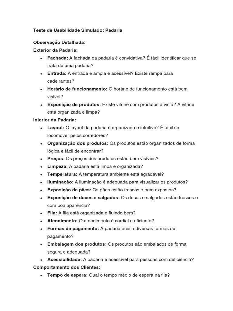 Teste de Usabilidade Simulado | PDF | Usabilidade | Informática