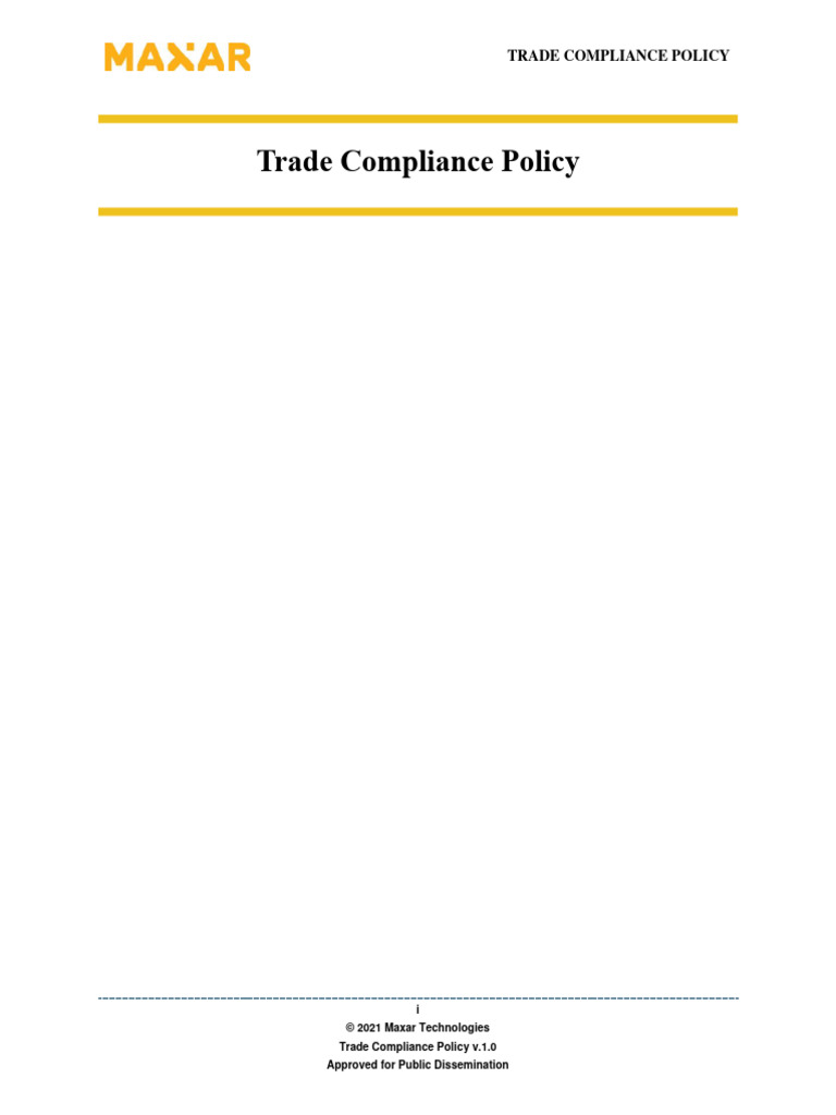 Trade Compliance Policy | PDF | Office Of Foreign Assets Control | Business
