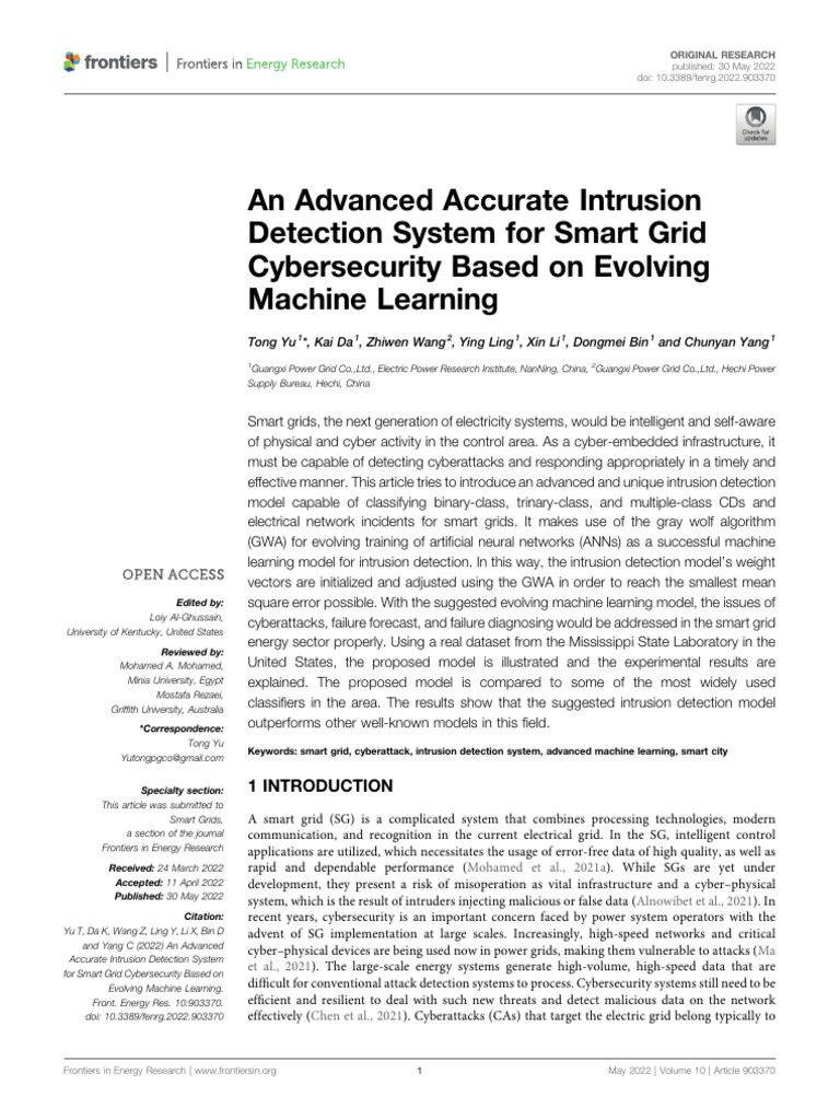 Fenrg 10 903370 | PDF | Artificial Neural Network | Smart Grid