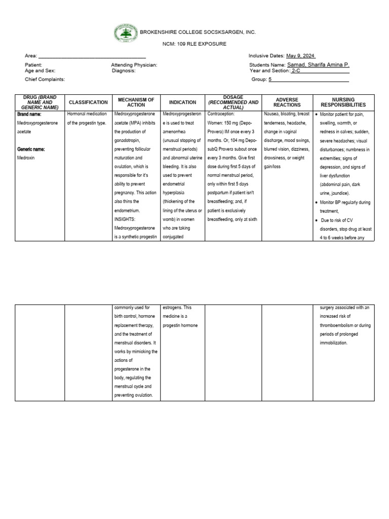Drug Study Forms | Download Free PDF | Menstrual Cycle | Women's Health