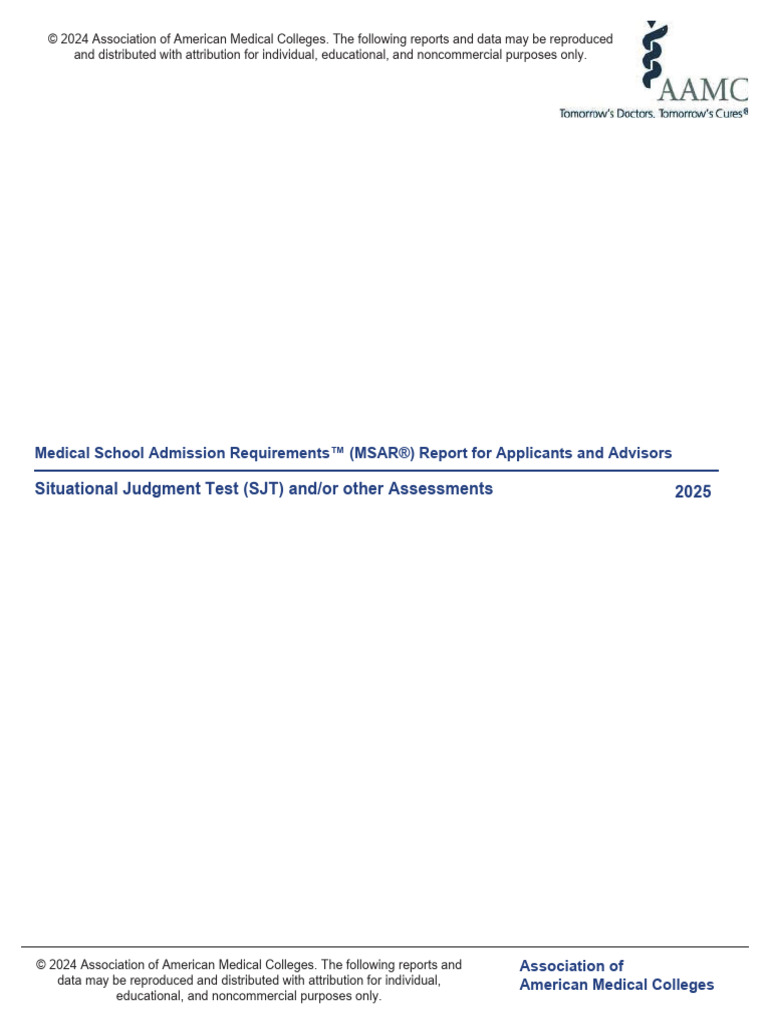 MSAR Situational Judgment Test (SJT) and or Other Assessments 04.08.24 ...