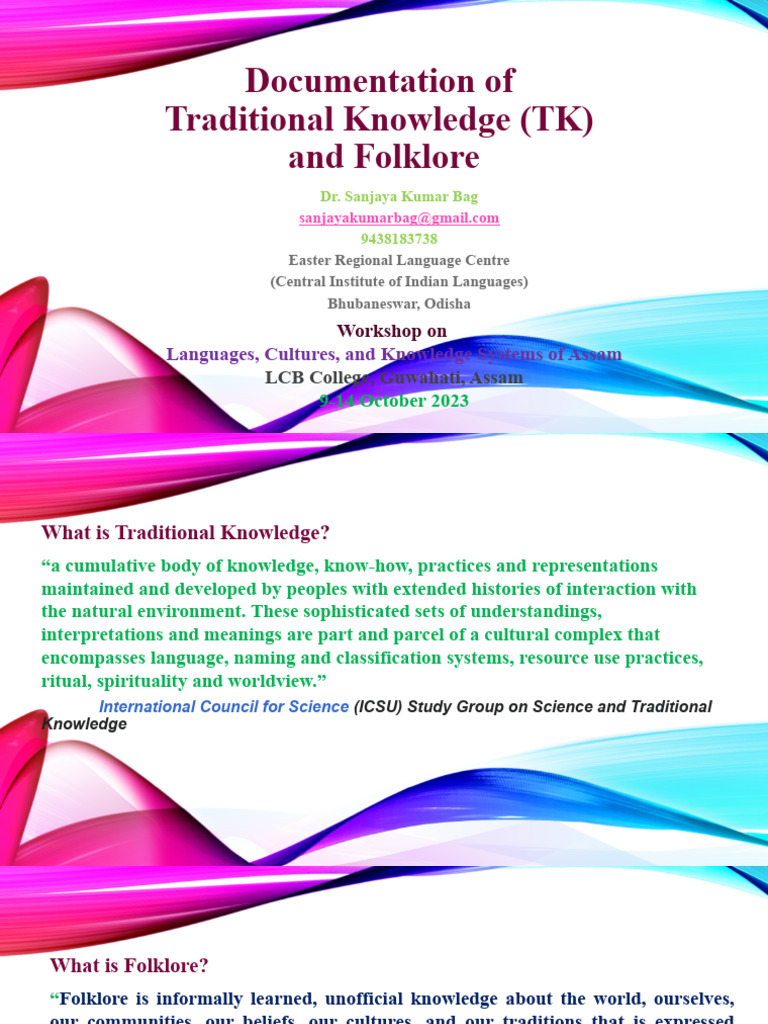 Documentation of Traditional Knowledge and Folklore | Download Free PDF ...