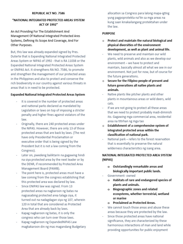 Nipas Act | PDF | Protected Area | Biodiversity