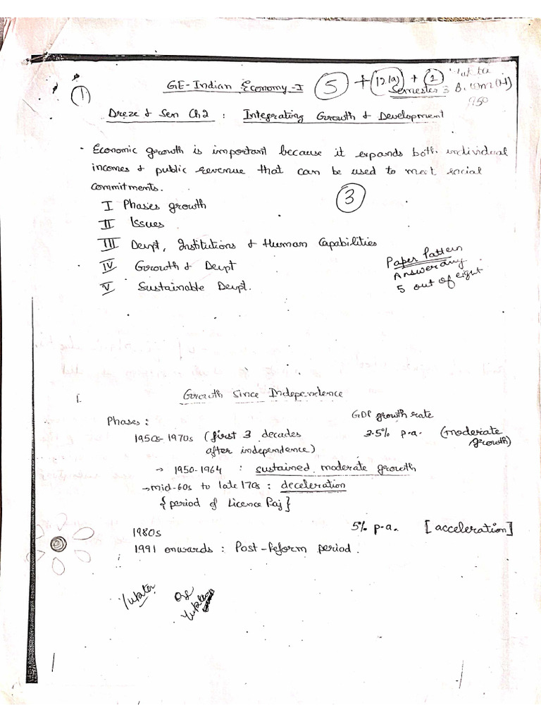 Dreze and Sen Notes | PDF
