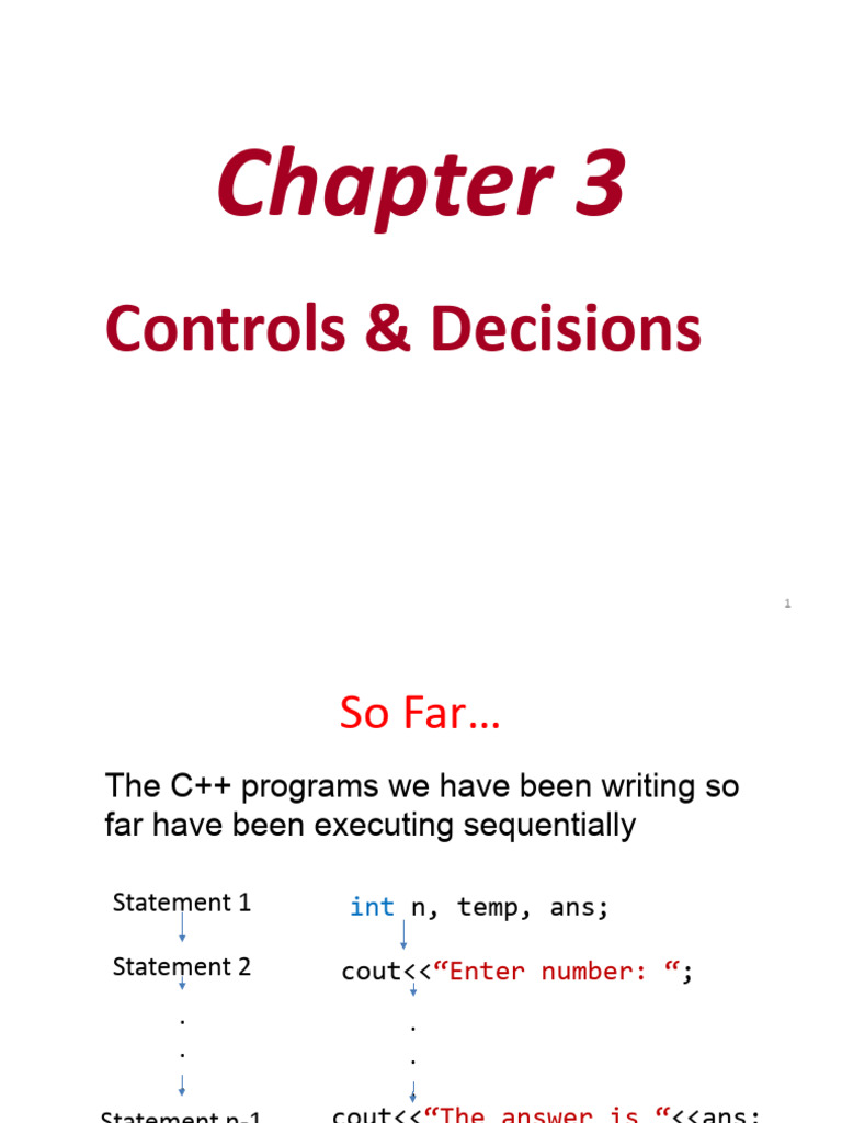 Chapter 3 Contol and Desicion (Autosaved) | PDF | Namespace | Naming Conventions