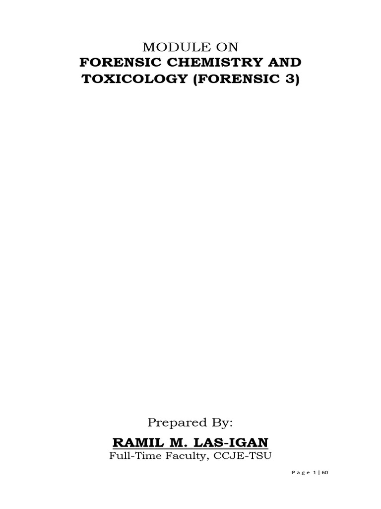 Forensic Chemistry Toxicology | PDF | Criminology | Forensic Science