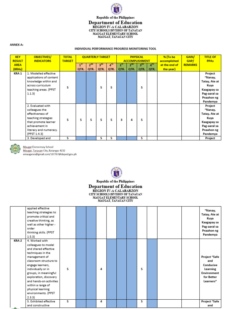 MARICEL-TUICO-INDIVIDUAL-PERFORMANCE-PROGRESS-MONITORING-TOOL | PDF ...